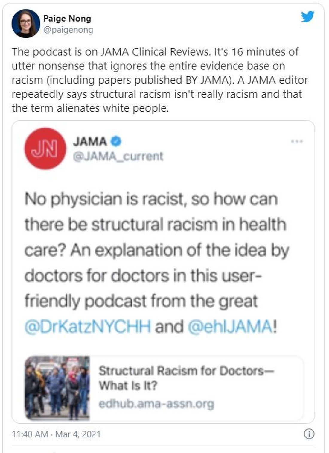 JAMA podcast on racism in medicine faces backlash - The Hospitalist
